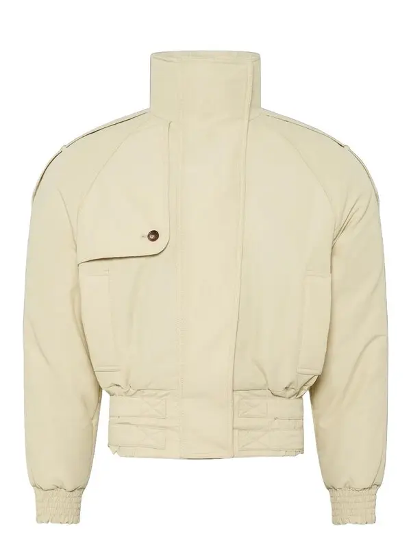 MARINE SERRE Buckled Gabardine Bomber Jacket - Nude