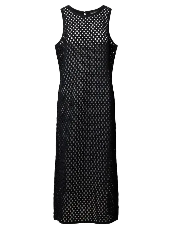 ANINE BING Crochet Knit Dress - Black