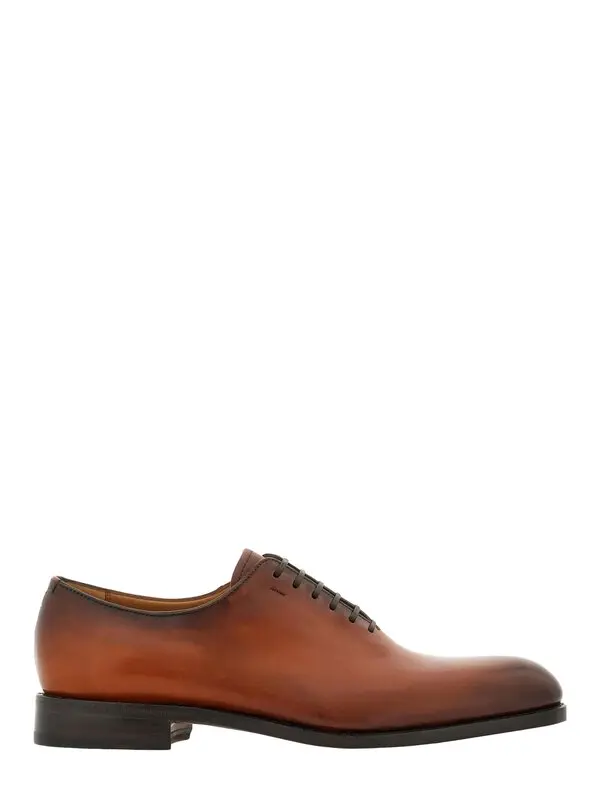FERRAGAMO Tramezza Plain Toe Oxford - Cognac/testa Di Moro