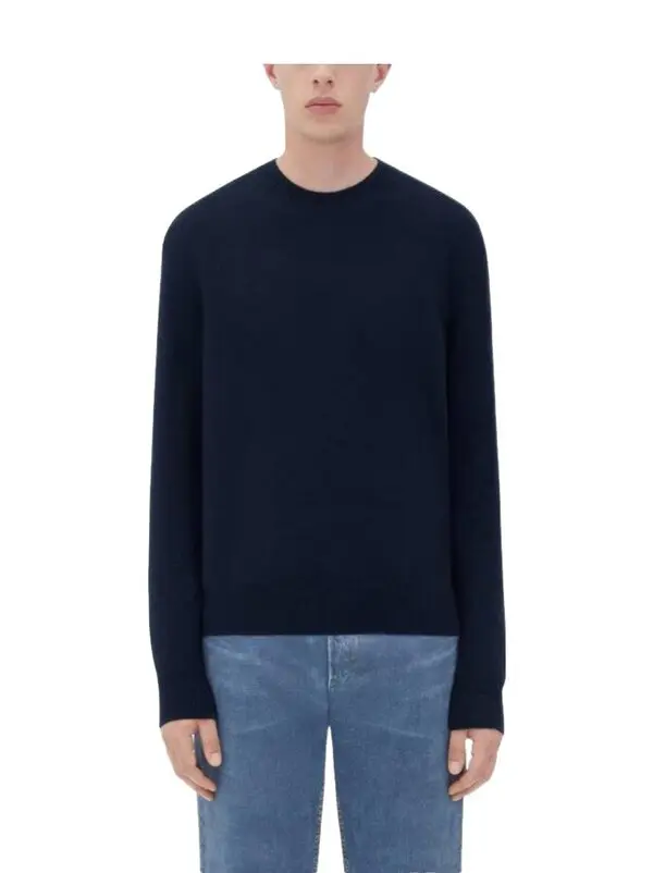 Bottega Veneta Intrecciato Leather Patch Jumper - Black