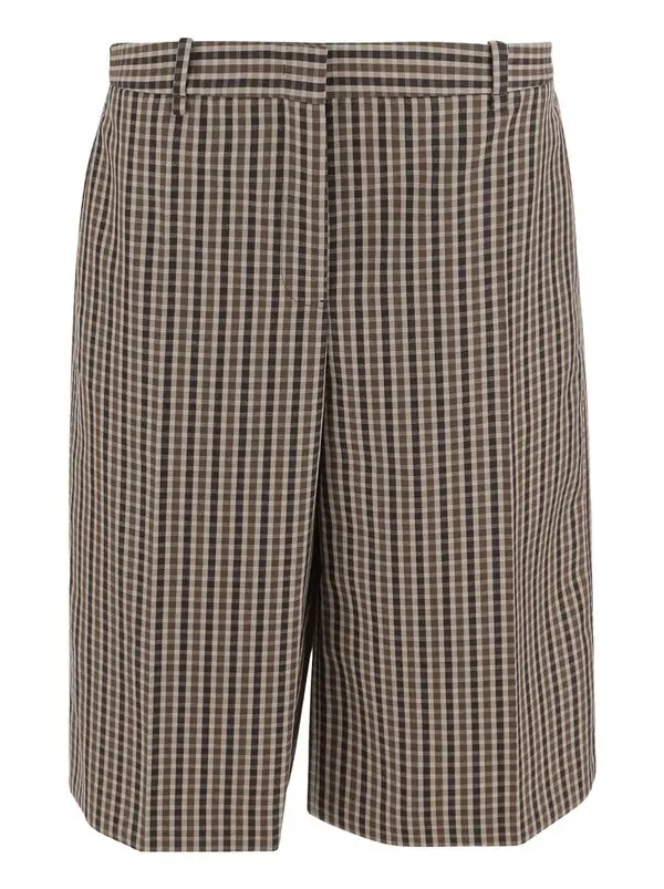 JIL SANDER Checked Tailored Shorts - Nude