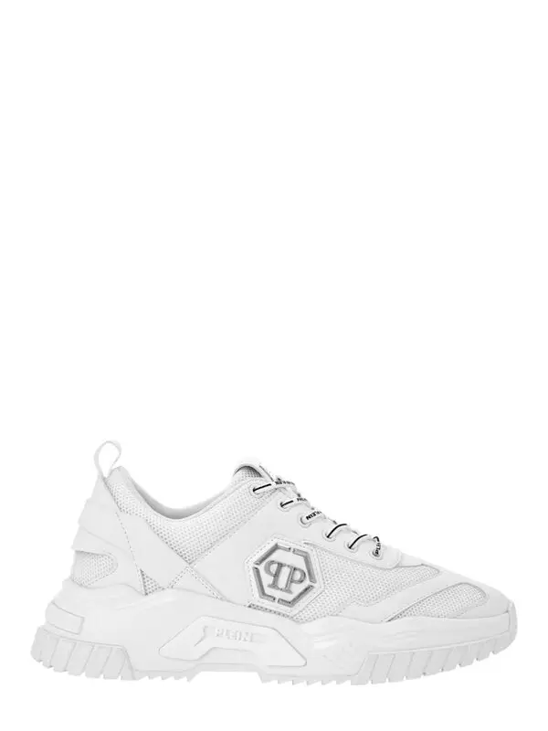 Philipp Plein Round Toe Lace Up Sneakers - White
