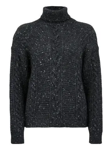 Max Mara Cable-knit Roll-neck Sweater - Black