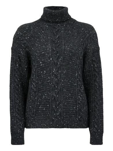 Max Mara Cable-knit Roll-neck Sweater - Black
