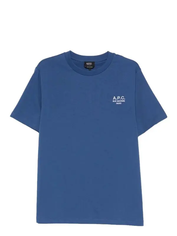 A.p.c. Logo Embroidered Crewneck T-shirt - Blue