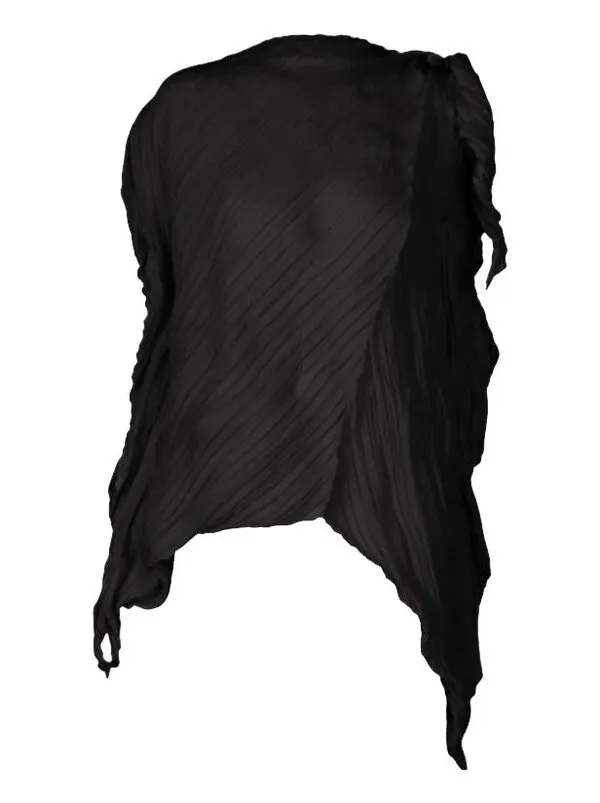 Issey Miyake Wrinkled And Twisted Warp Knit Top - Black