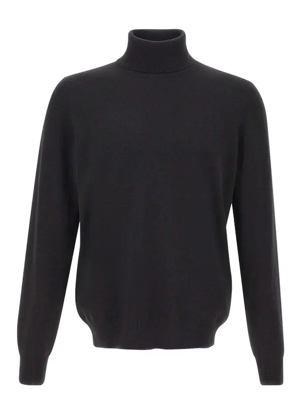 GRAN SASSO Ribbed Turtleneck Knitted Sweater - Black
