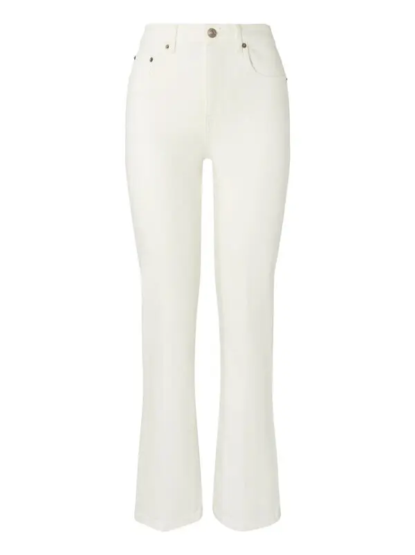 Tory Burch Mid-rise Flared Jeans - Washed Chalk White