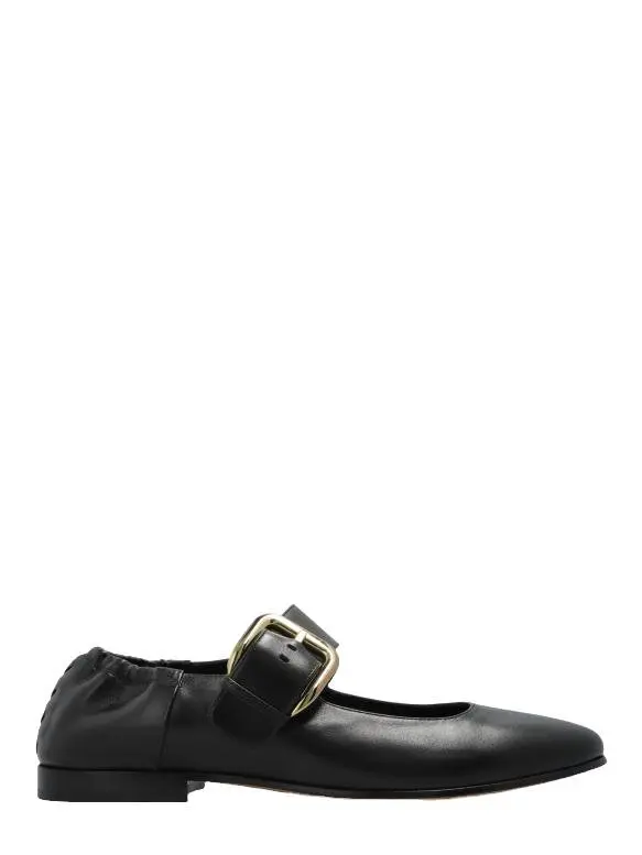 Bottega Veneta Crinkled Astaire Flats With Buckle - Black