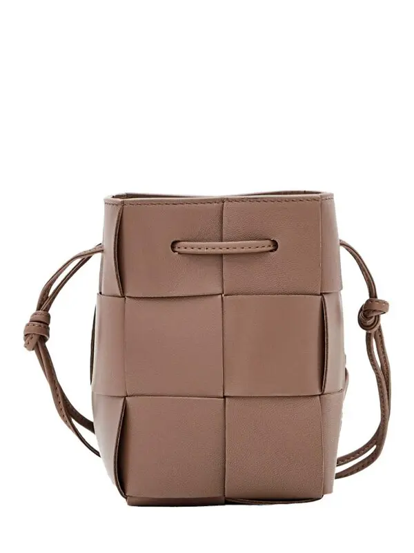 Bottega Veneta Cassette Mini Bucket Bag - Brown Grey