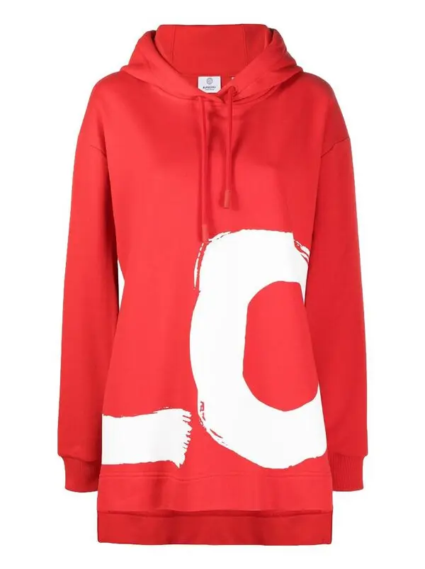 Burberry Printed Cotton Hoodie - Red