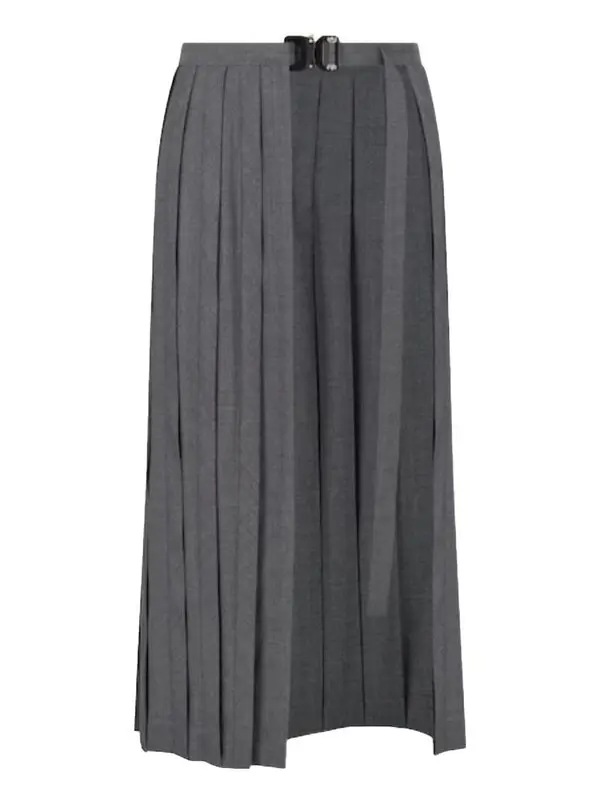 Dior Belted Pleated Skirt - Gray