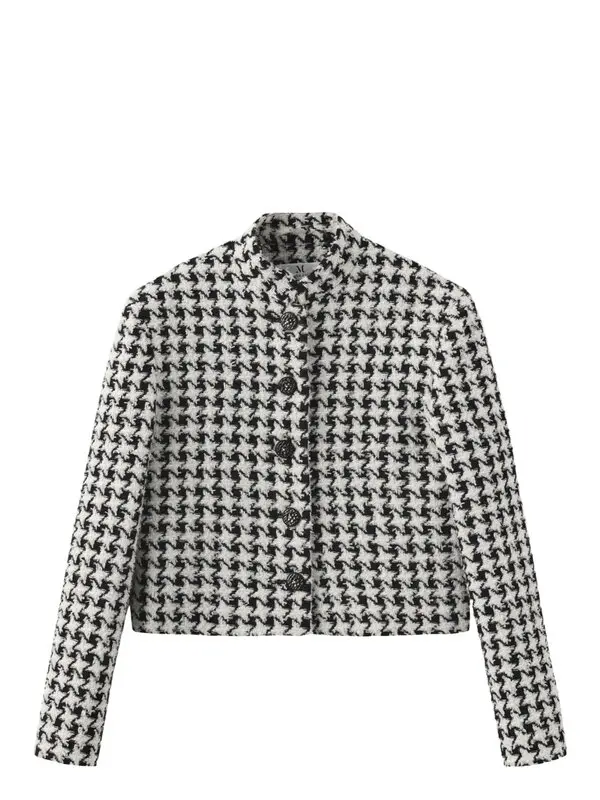 Marissa Chiara Houndstooth Casual Jacket - Black