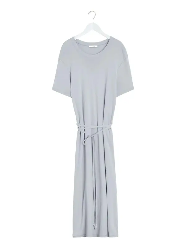 LEMAIRE Belted Crewneck T-shirt Dress - White