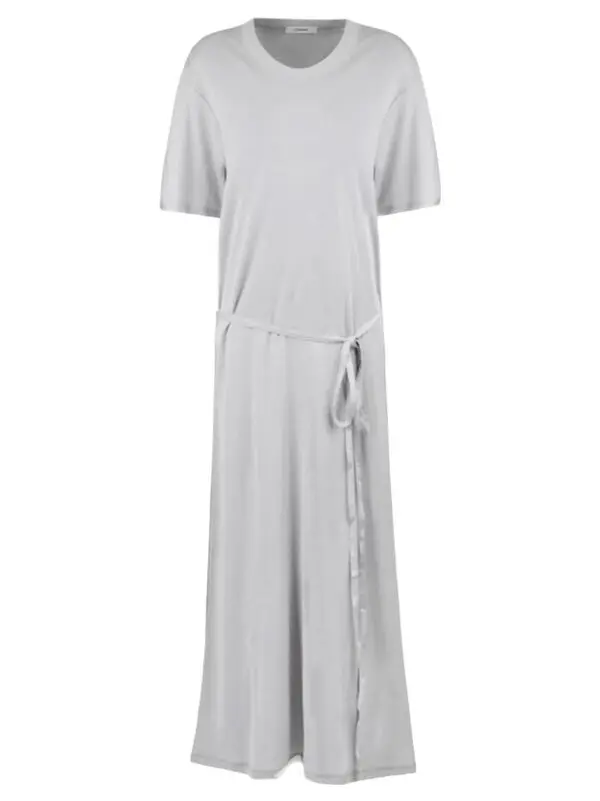 LEMAIRE Belted Crewneck T-shirt Dress - White