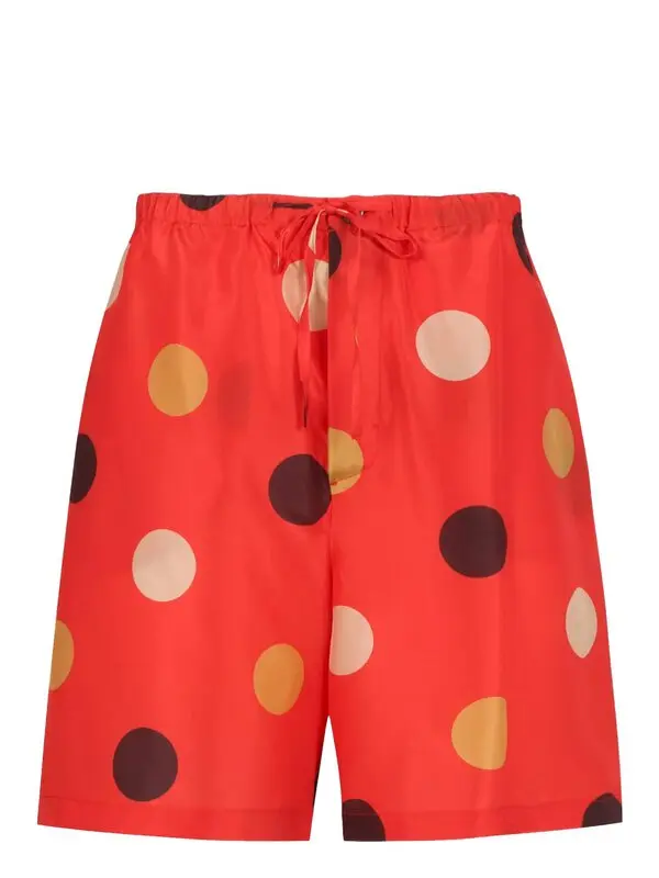 Aspesi Polka Dot Drawstring Shorts - Red