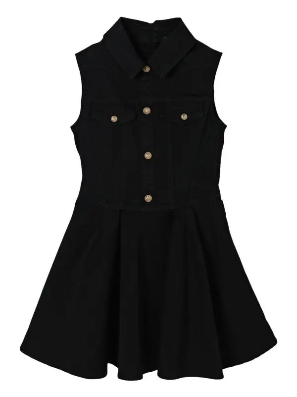Balmain Sleeveless Shirt Dress - Black