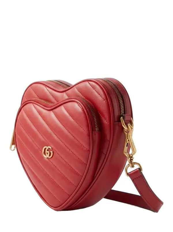 Gucci Heart Shaped Shoulder Bag - Red