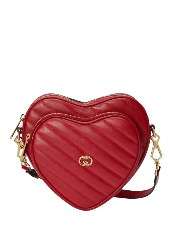 Gucci Heart Shaped Shoulder Bag - Red