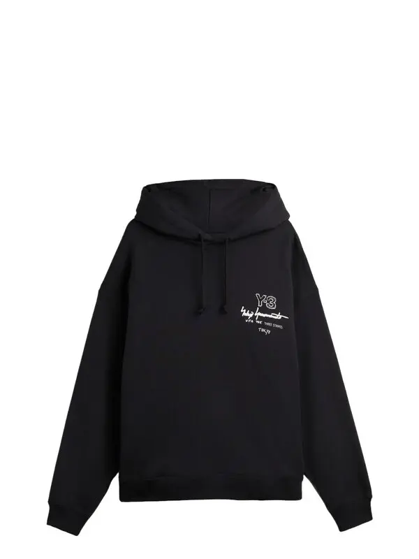 Y3 Graphic-print Hoodie - Black
