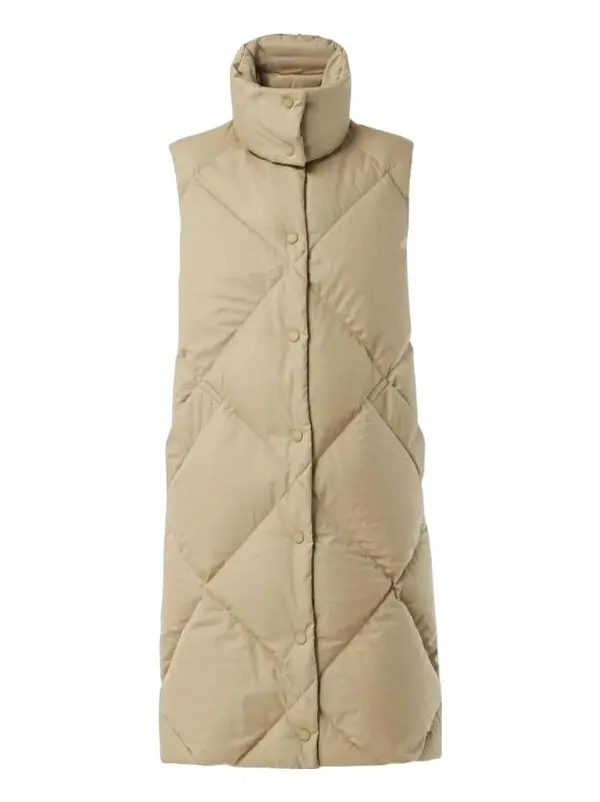 Burberry Quilted Long Gilet - Nude