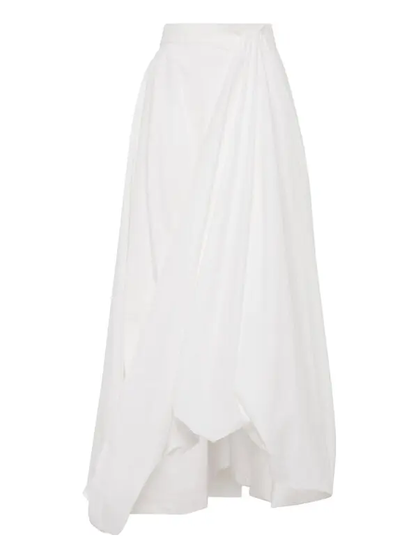 Brunello Cucinelli Draped Bubble-hem Skirt - White