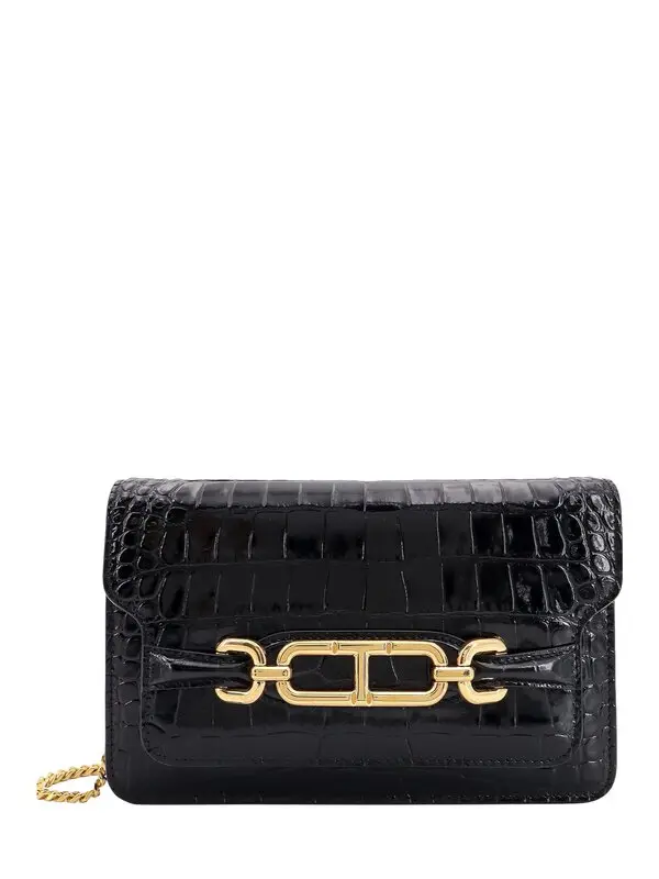 TOM FORD Whitney Embossed Small Shoulder Bag - Black