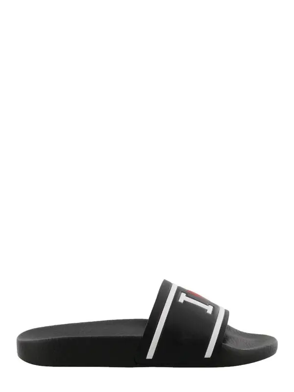 Dolce & Gabbana Logo Detail Flat Sandals - Black