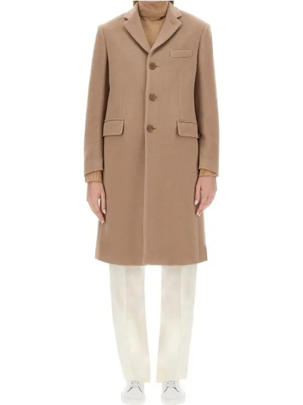 Aspesi Single-breasted Long Coat - Nude