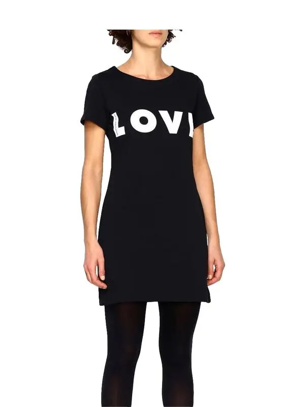 Moschino T-shirt Dress With Logo - Black