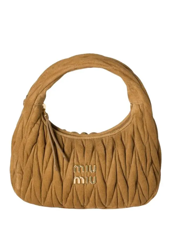 Miu Miu Wander Matelassé Zipped Handbag - Brown