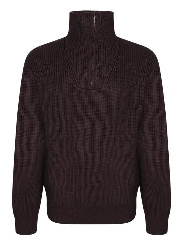 Officine Générale Half-zip High Collar Knitwear - No