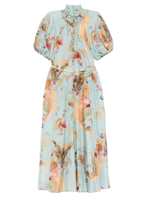 Zimmermann Ascension Billow Maxi Dress Tropical Print - Nude