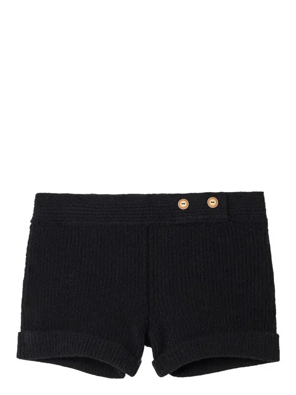 Isabel Marant Étoile Diha Button-detailed Ribbed Knit Shorts - Black