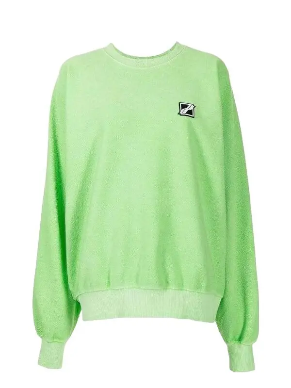 We11Done Logo Print Relaxed Fit Sweatshirt - Green