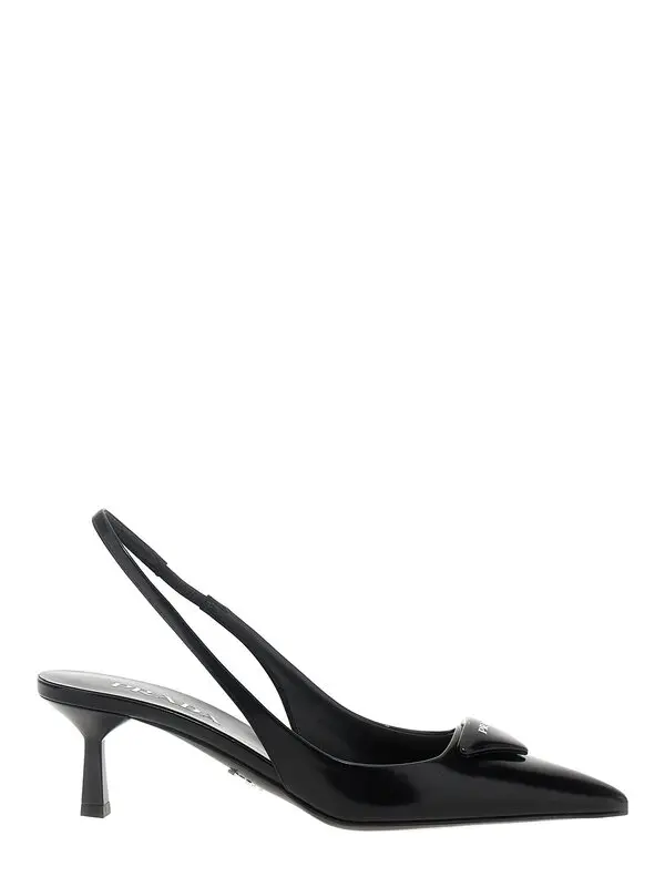 Prada Pointed-toe Slingback Pumps - Black