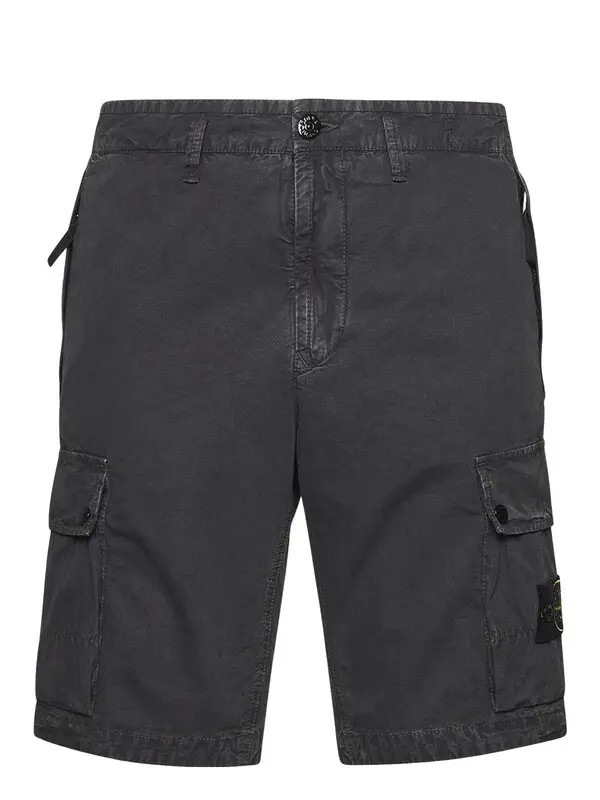 Stone Island Compass Patch Cargo Bermuda Shorts - Charcoal-grey