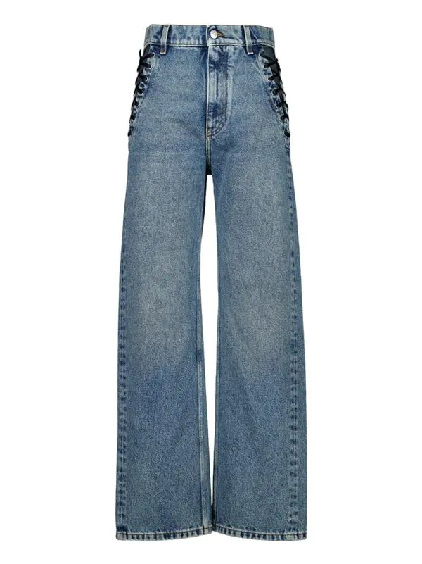 Stella McCartney High-waist Straight-leg Jeans With Side Ties - Blue