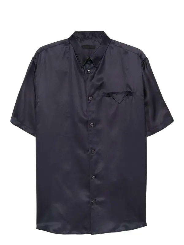 Prada Short-sleeved Buttoned Shirt - Blue