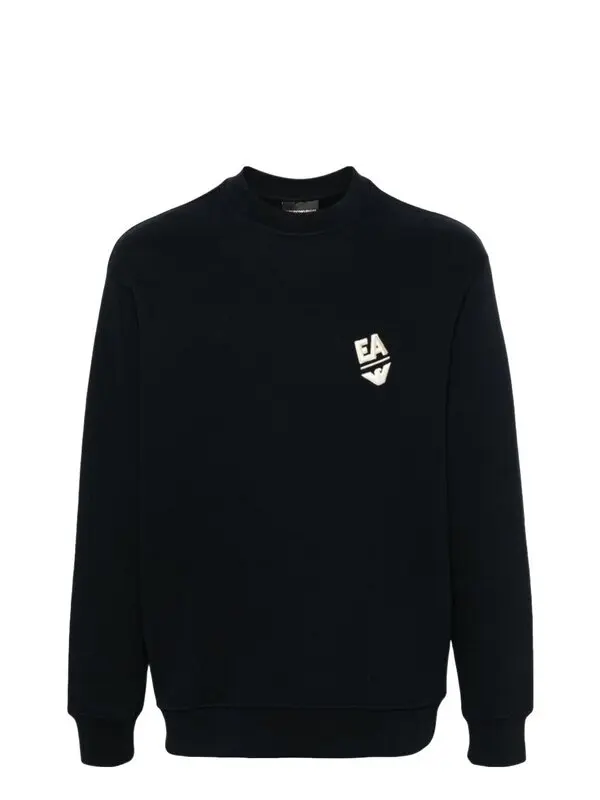Emporio Armani Logo-appliqué Cotton Sweatshirt - Black