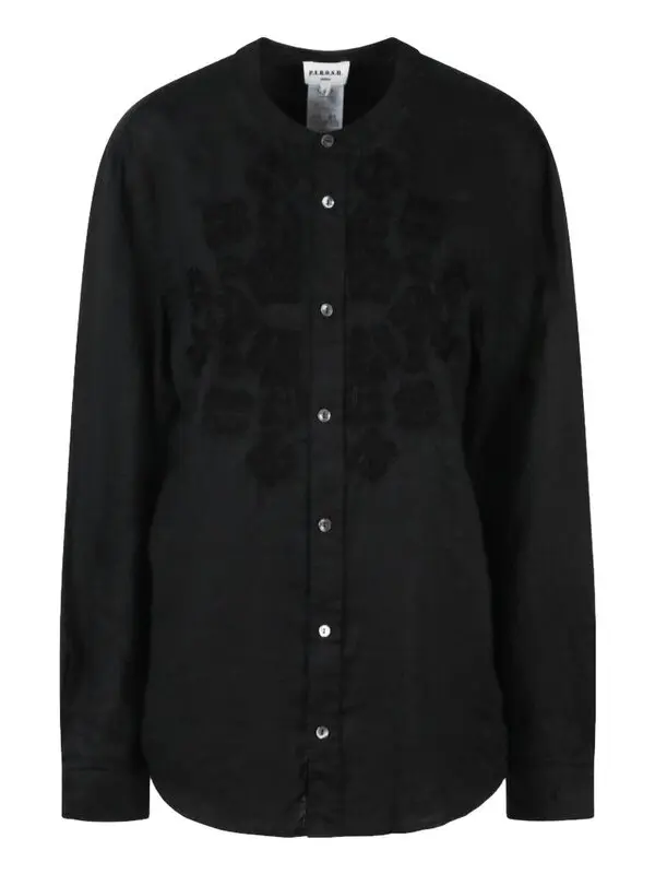 P.a.r.o.s.h Embroidered Long-sleeve Shirt - Black