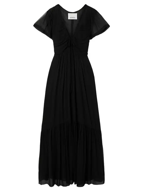 Isabel Marant Étoile Agathe Pleated Maxi Dress - Black