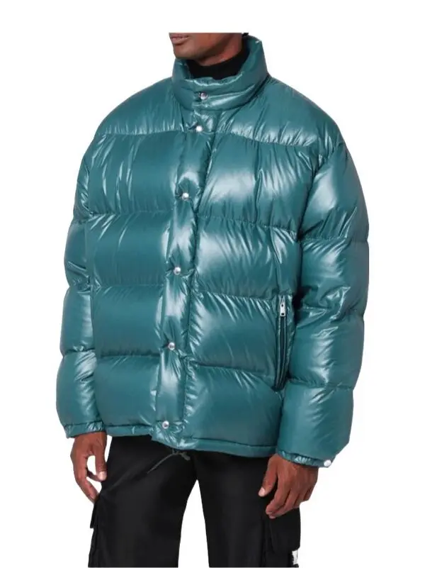 Prada High-neck Padded Down Jacket - Teal