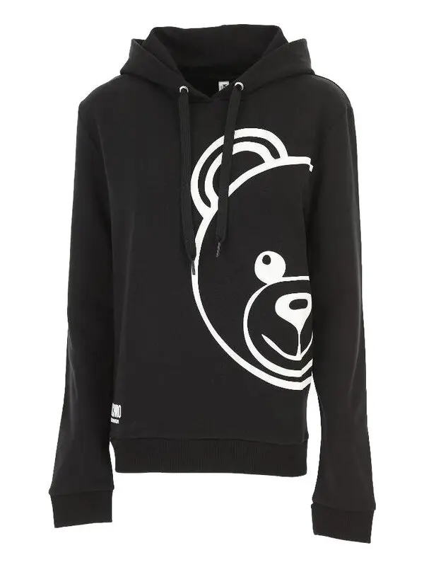 Moschino Printed Teddy Bear Hoodie - Black