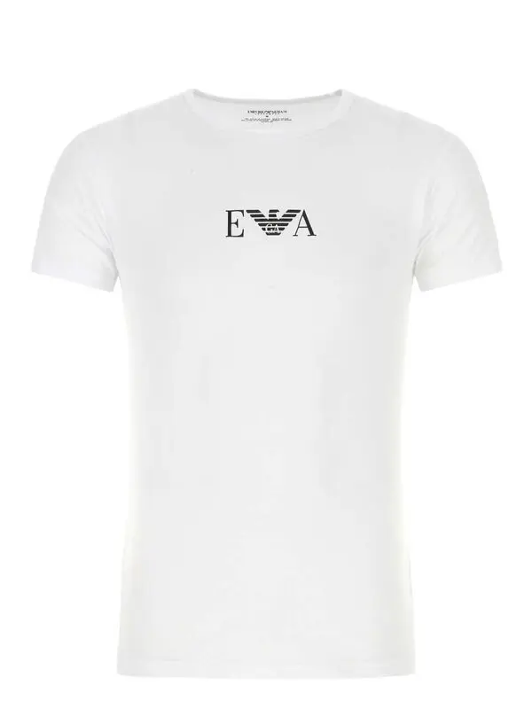 Emporio Armani Two-pack Of Logo Monogram Underwear T-shirts - White
