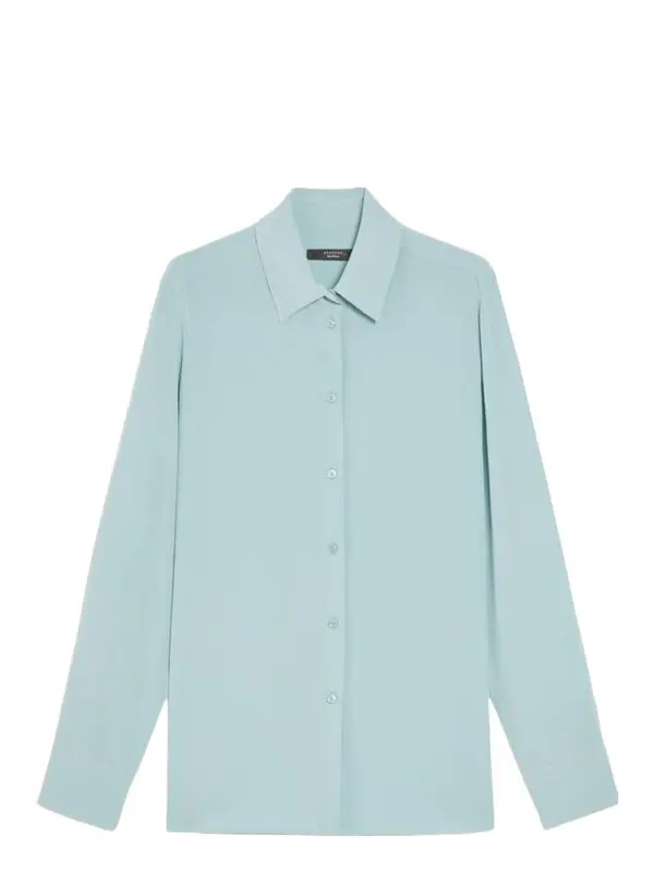 Max Mara Relaxed-fit Silk Shirt - Light Green