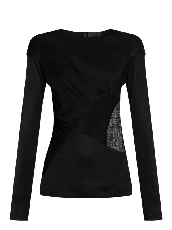Givenchy Lace Insert Long-sleeve Top - Black