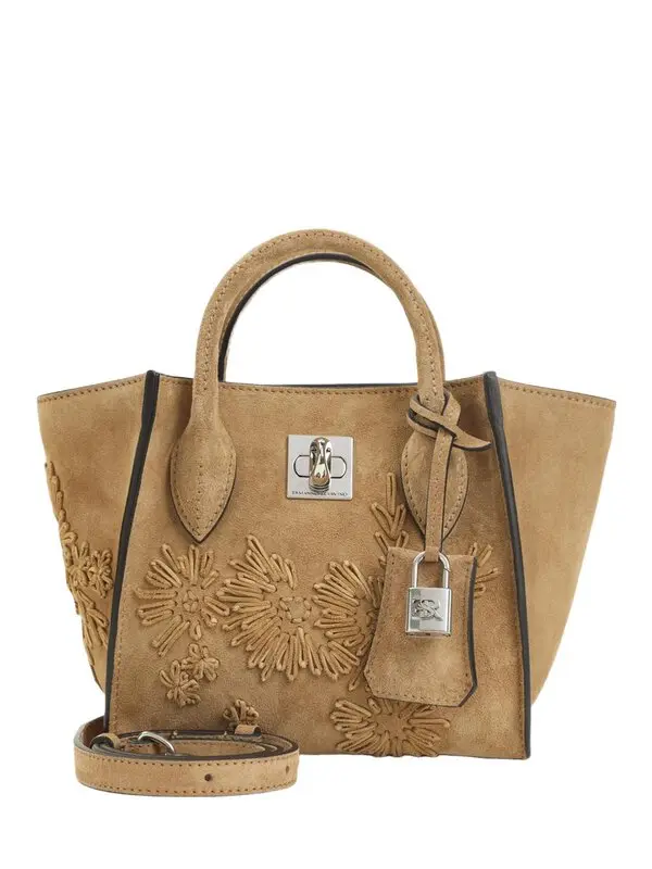 Ermanno Scervino Maggie Embroidered Top Handle Bag - Brown