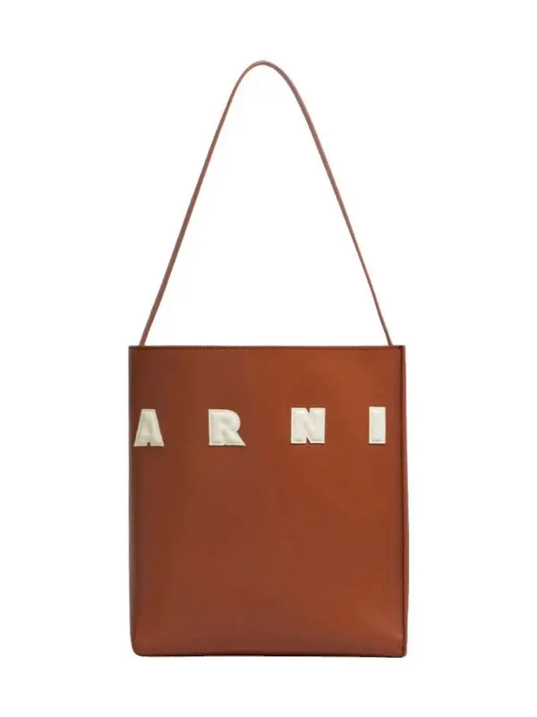 Marni Museo Logo-patch Small Shoulder Bag - Brown
