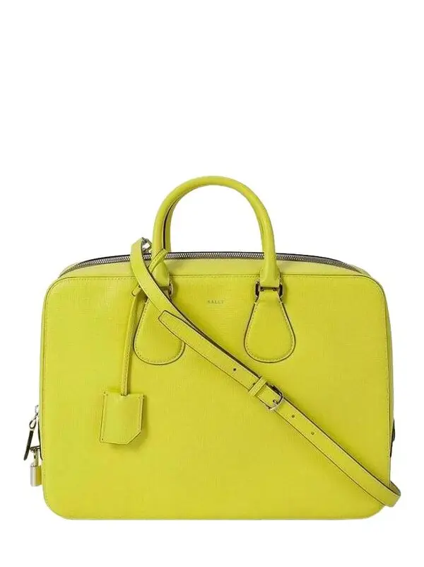 Bally Logo Detail Top Handle Bag - Yellow